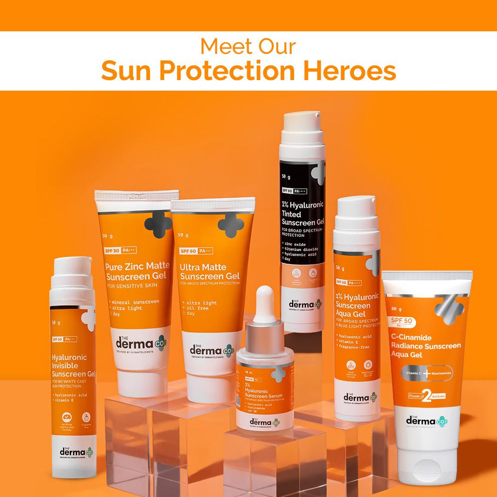 Vitamin C Sunscreen with Niacinamide | Aqua Gel - 80g – The Derma Co