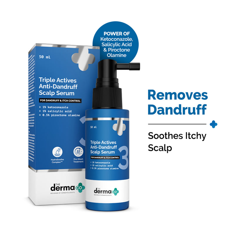 Triple Actives Anti-Dandruff Scalp Serum - 50ml – The Derma Co