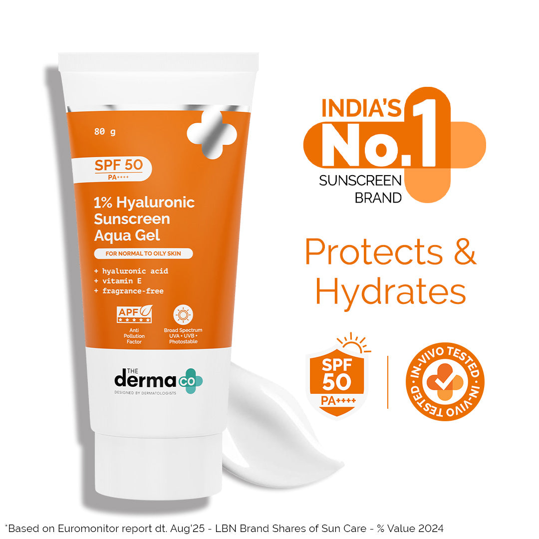SPF 50 Hyaluronic Sunscreen Aqua Gel | In-Vivo Tested – The Derma Co