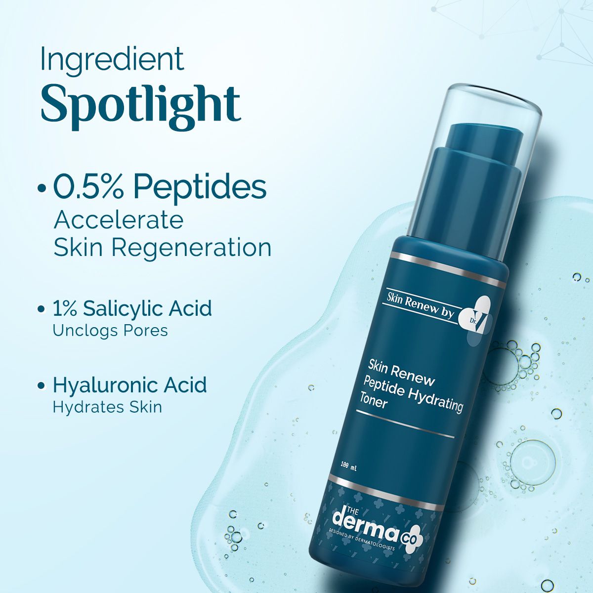 Skin Renew Peptide Hydrating Toner with Peptide & Hyaluronic Acid - 100 ...
