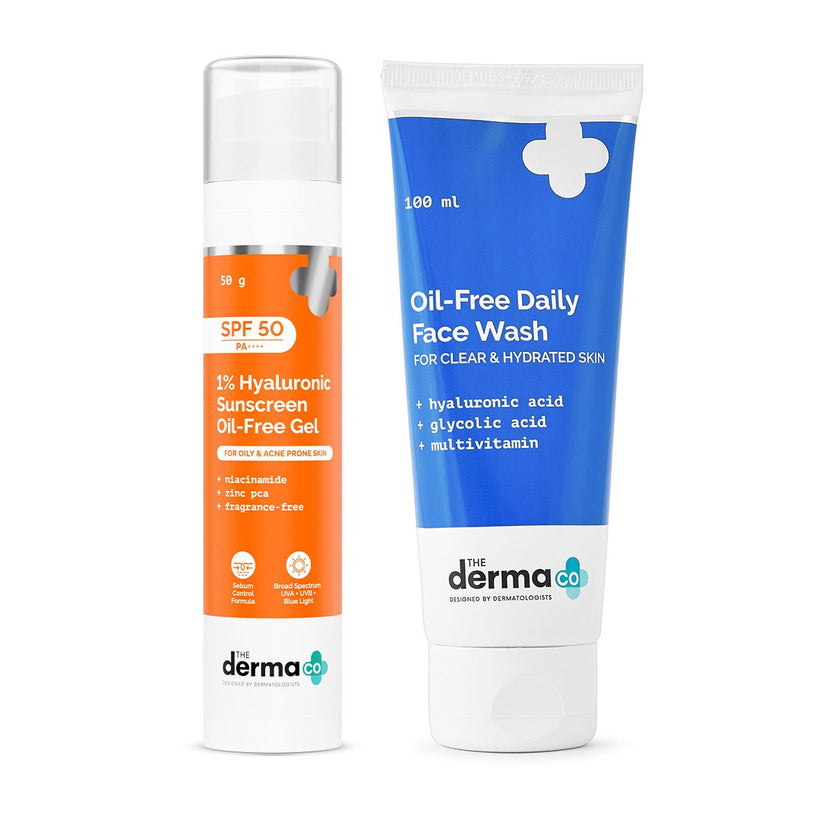 Oil Control Cleanse & Protect Duo – The Derma Co