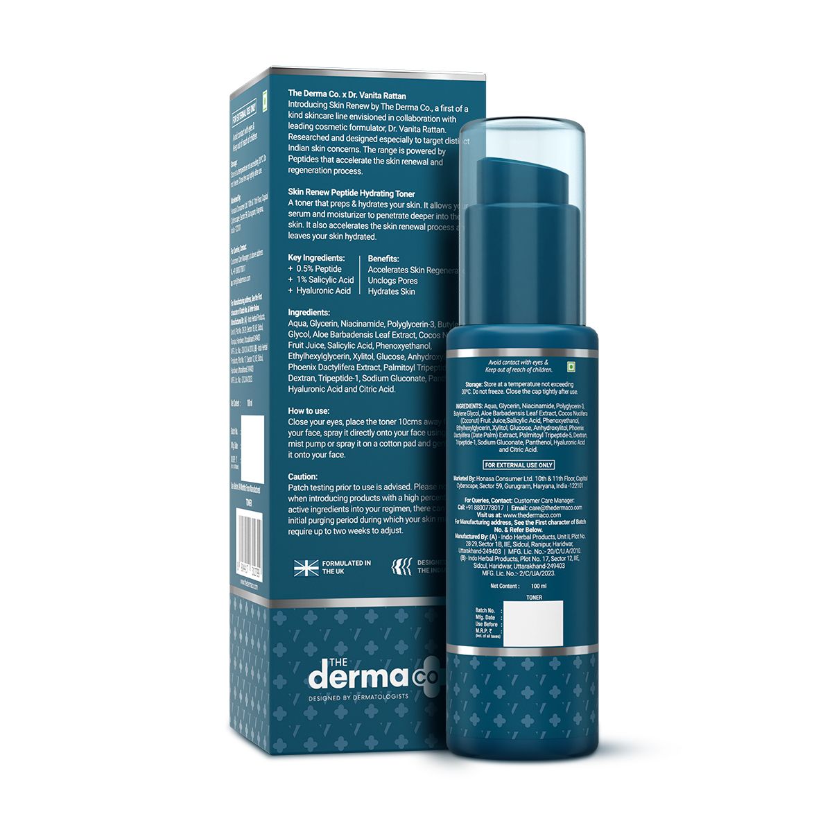 Skin Renew Peptide Hydrating Toner with Peptide & Hyaluronic Acid - 100 ...