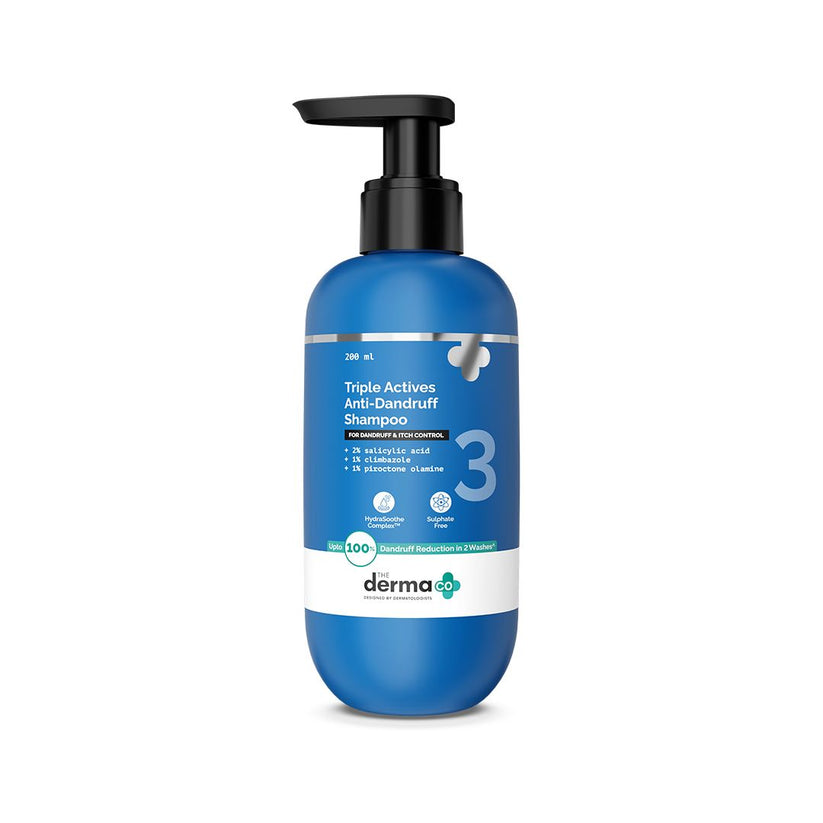 Triple Actives Anti-Dandruff Shampoo - 200ml – The Derma Co