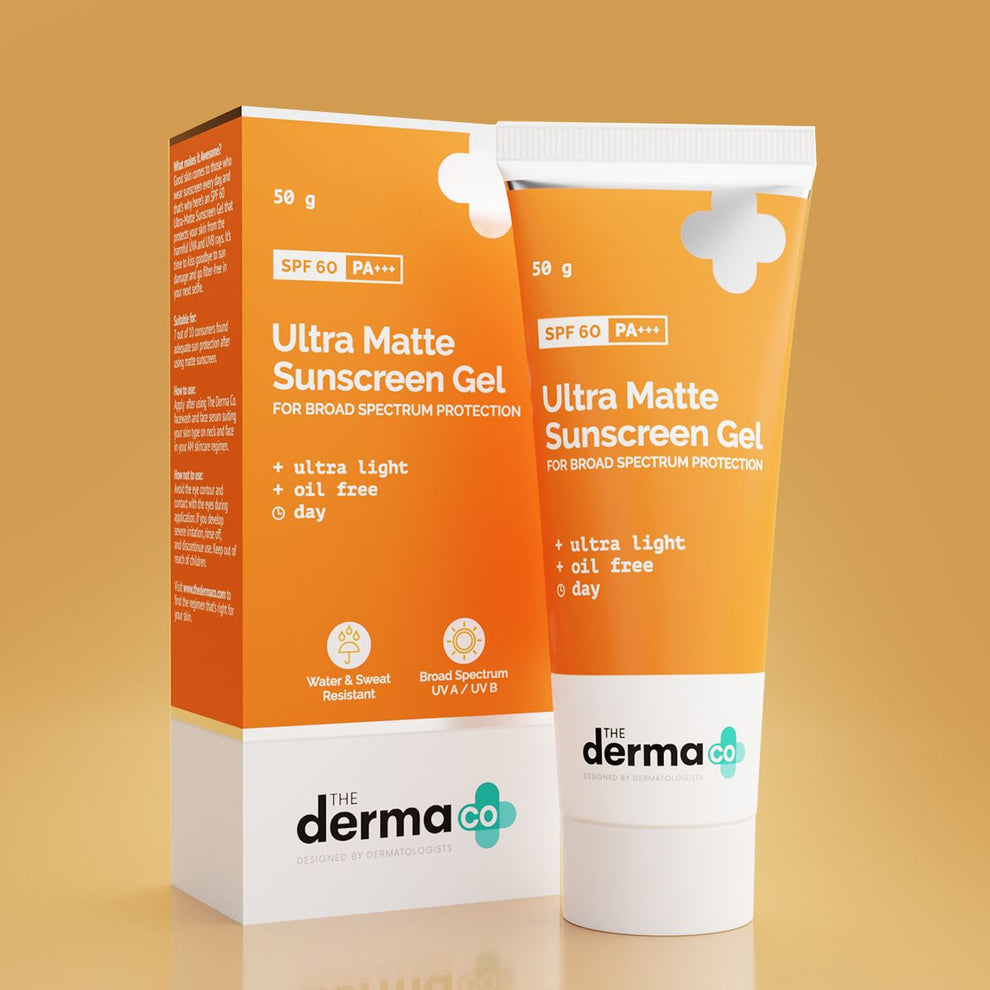 Ultra Matte Sunscreen Gel With SPF 60 -50g | The Derma Co